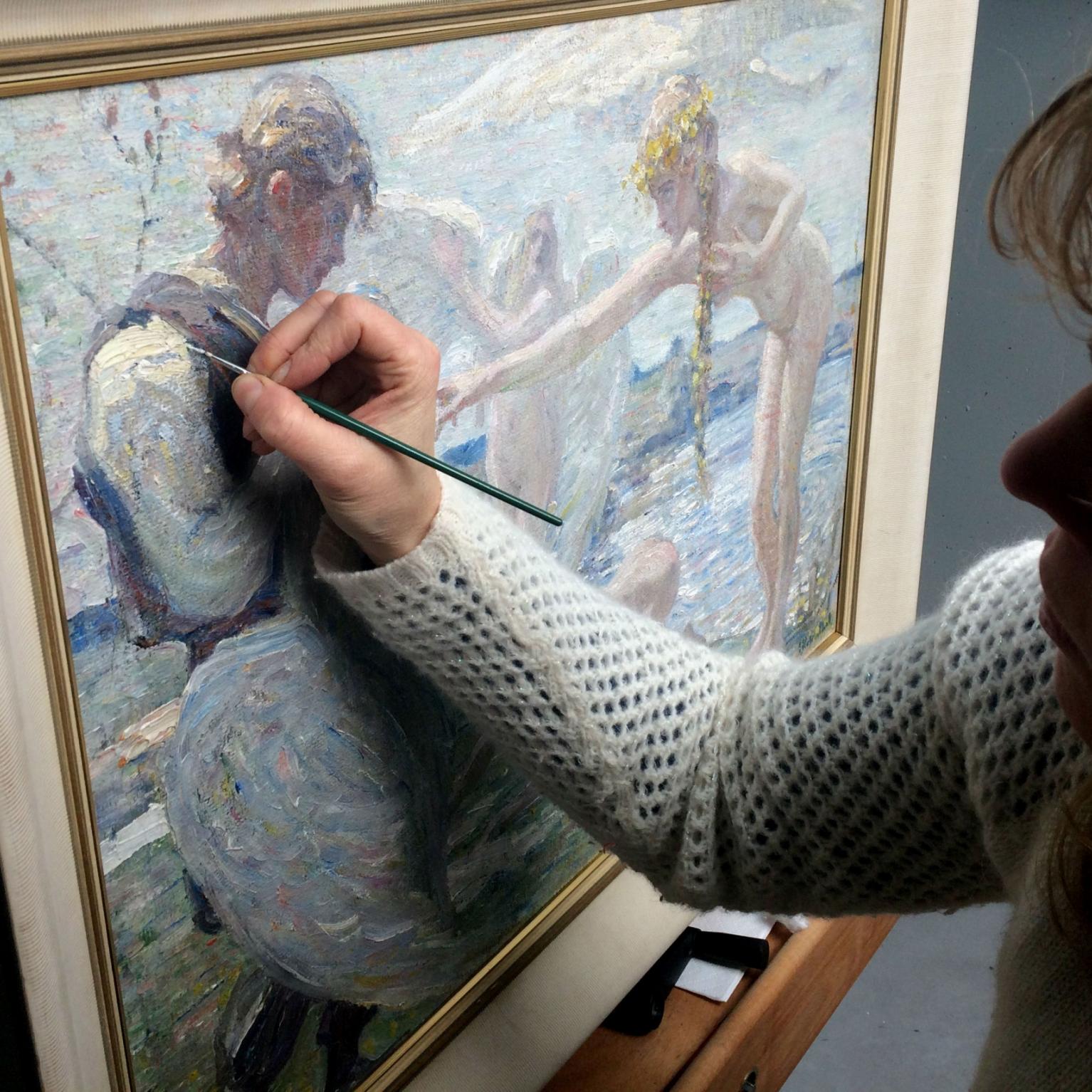 Jaņa Rozentāla gleznas “Gulbju jaunavas” restaurācija - Mākslas muzeji